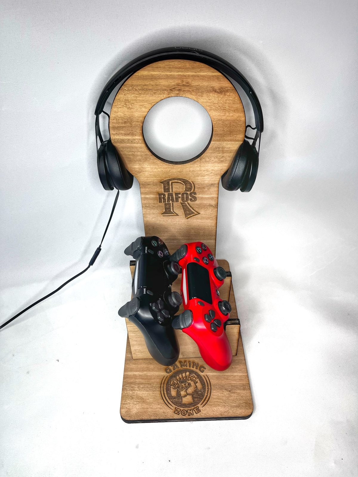Laser-cut Wooden Controller and Headphone Stand - Gamer Design Option ...