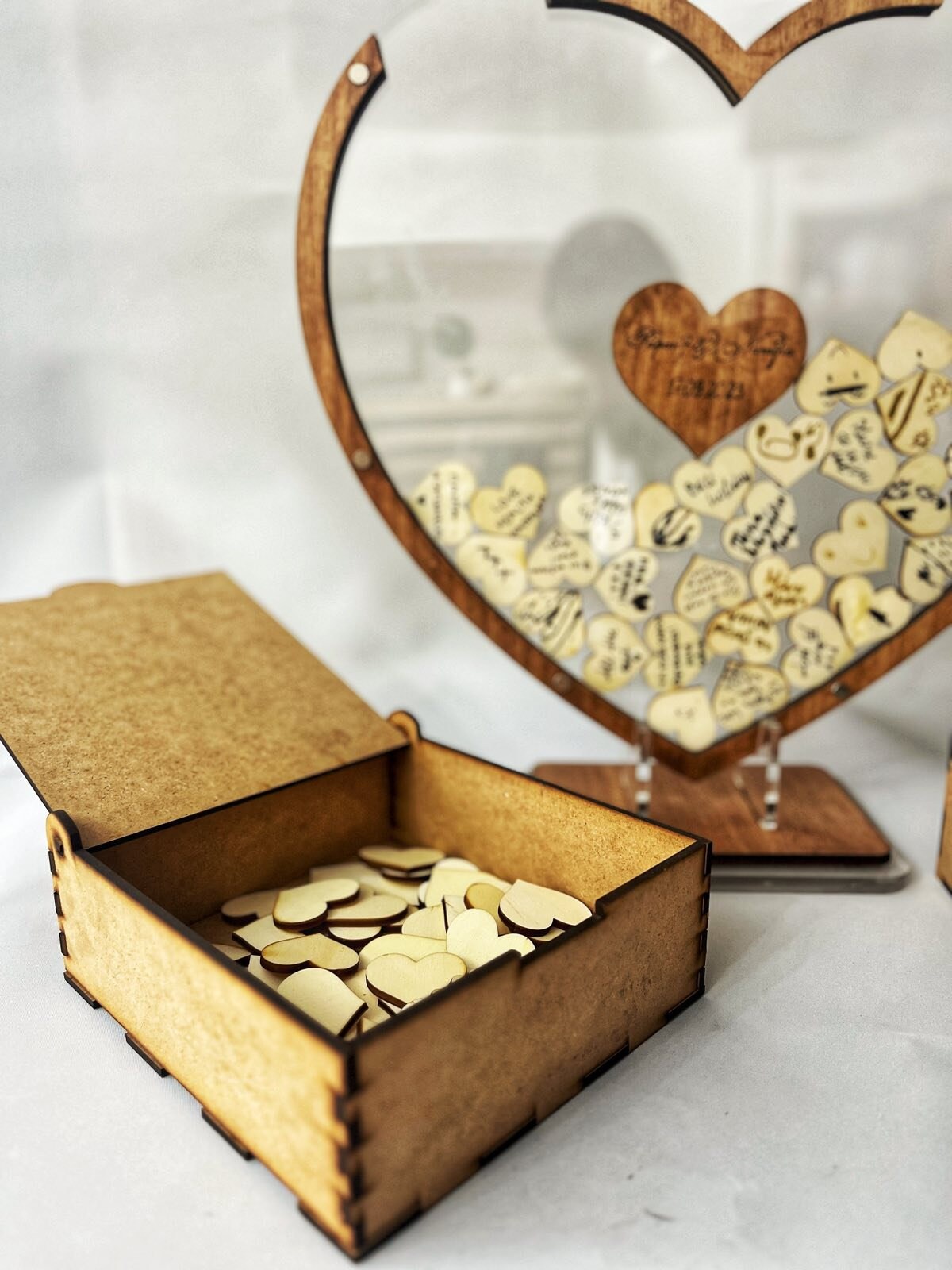 Wood and Acrylic Wishing Heart: Digital File With Elegant Wooden Box ...