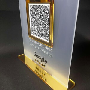 Custom Social Media QR Code Display Stand: Gold Accent Acrylic Sign - Etsy