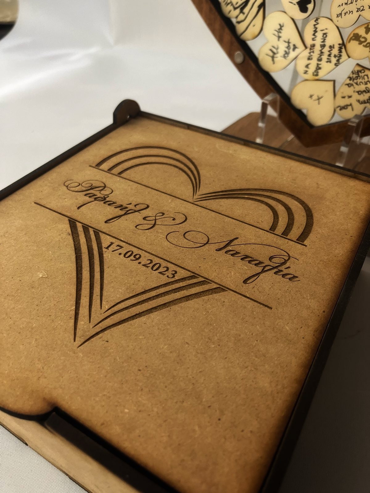 Wood and Acrylic Wishing Heart: Digital File With Elegant Wooden Box ...