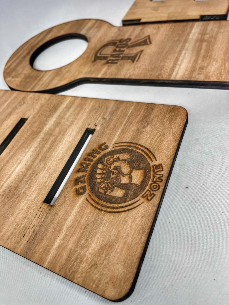 Laser-cut Wooden Controller and Headphone Stand - Gamer Design Option ...