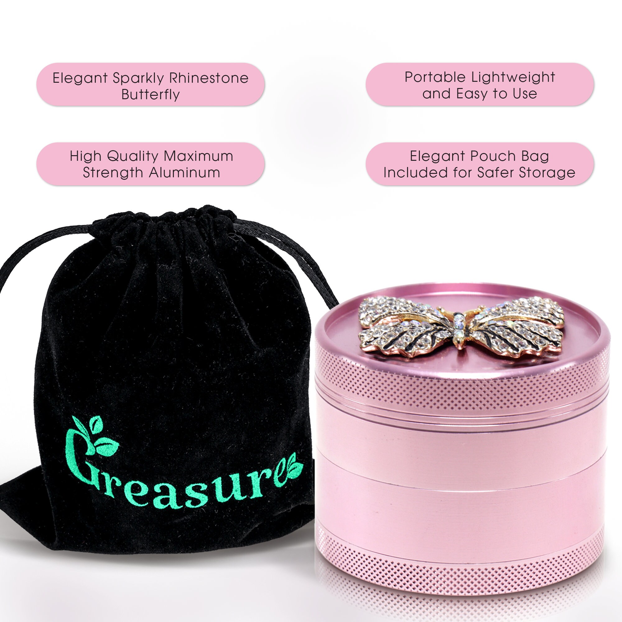 Herb Grinder, Cute Grinder, Spice Grinder, 2.5 Inch 4 Piece Metal ...