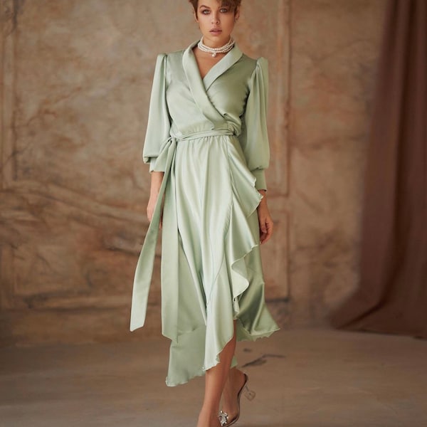 Sage Green Dress Etsy at Jean Begaye blog