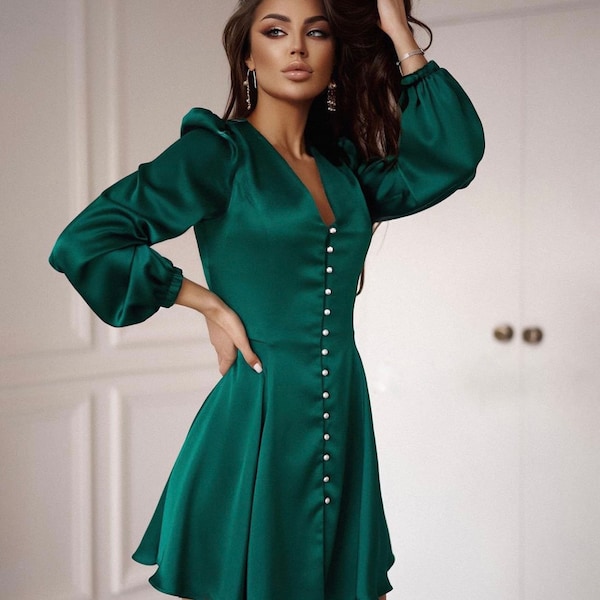 Green Cocktail Dress - Etsy