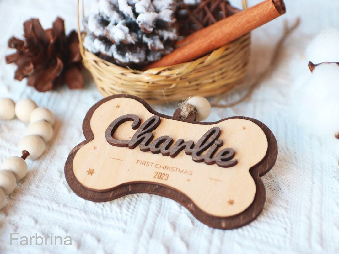 Dog Name Ornament Custom Dog Ornament Gift for Pet Dog Bone - Etsy