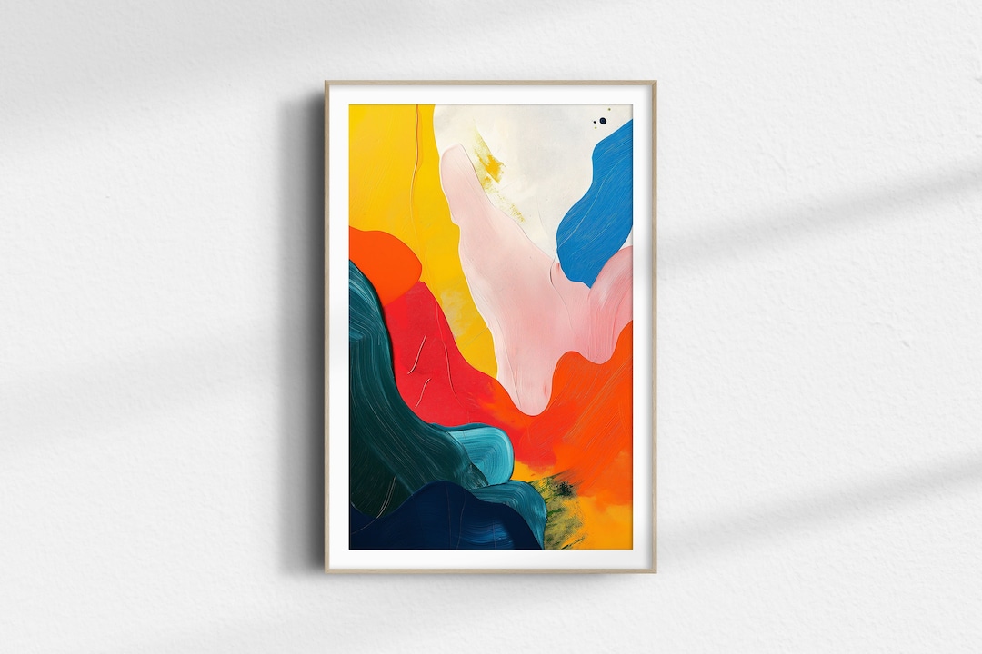 Wavy Poster #2, Abstract Large Wall Art, Color Block, Wavy, Elegant ...