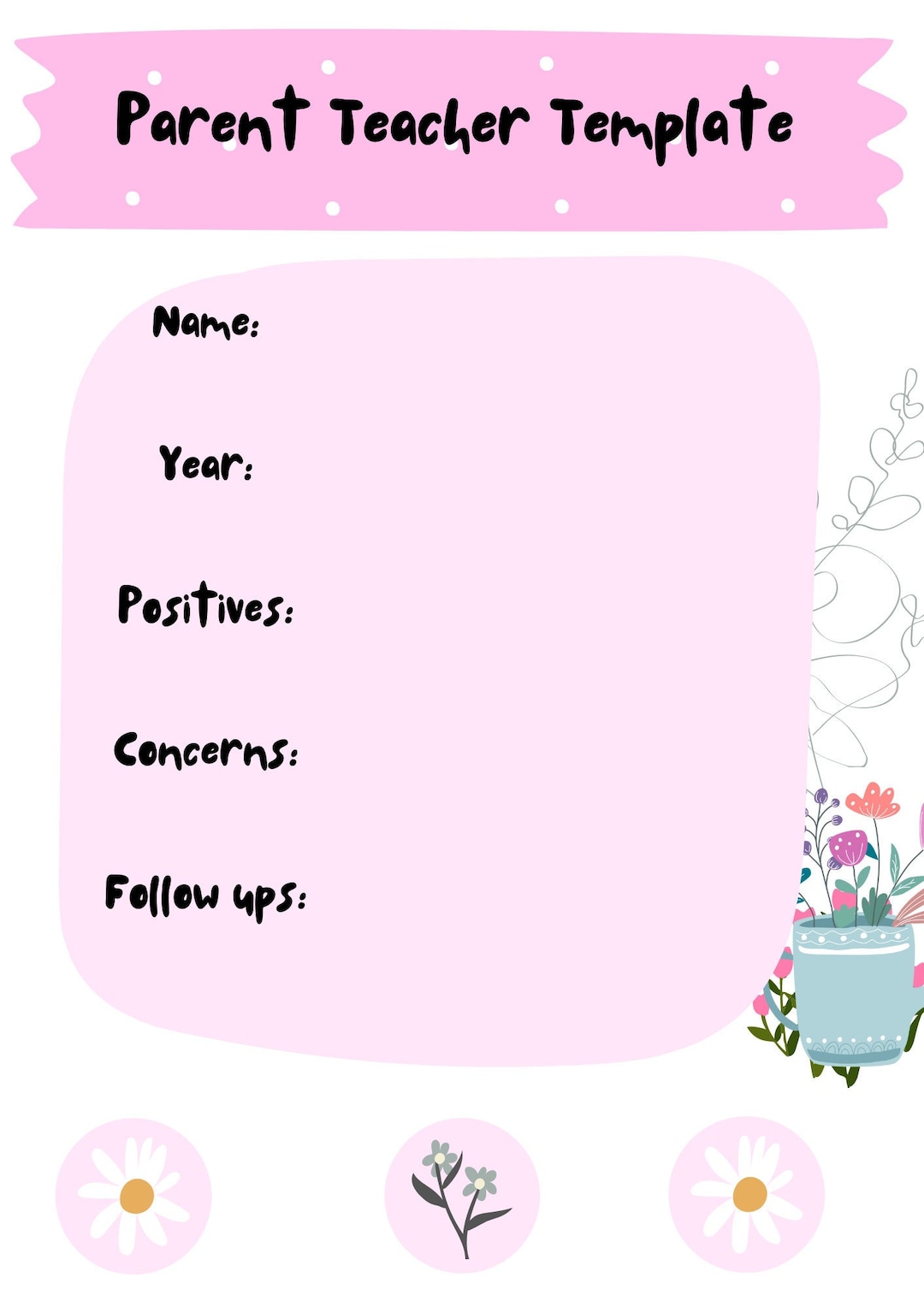 Parent Teacher Interview Template - Etsy Parent Teacher Interview Template - Etsy