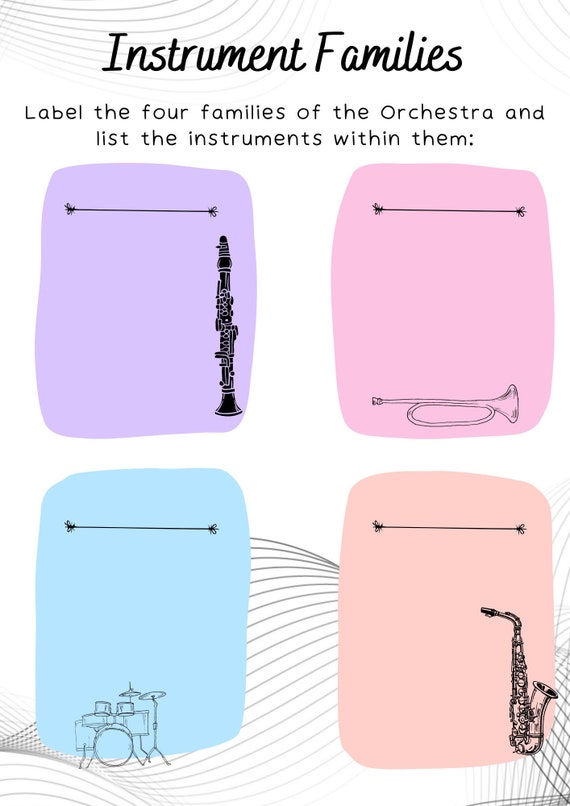 Instrument Families Printable