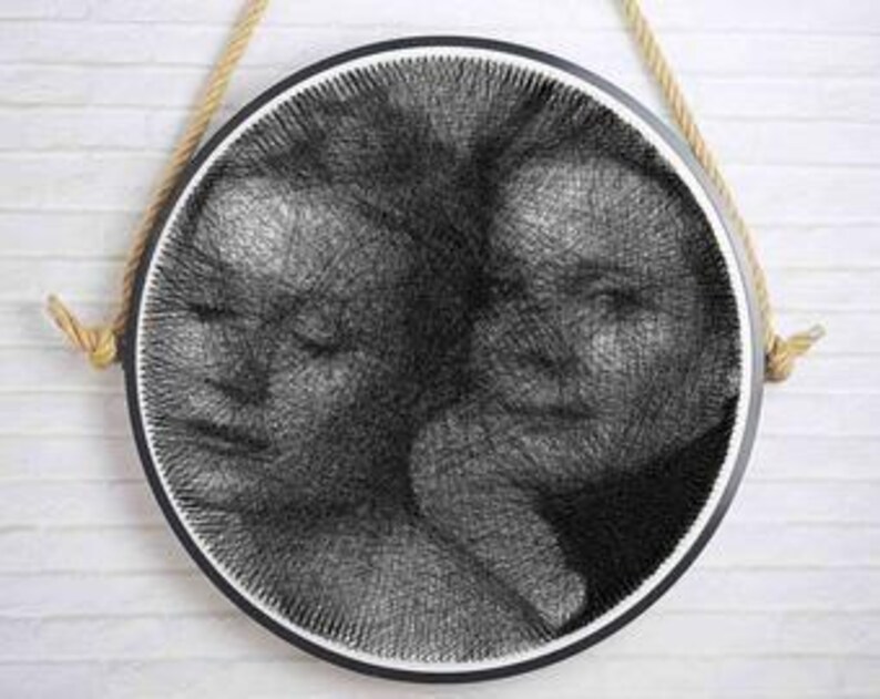 Custom String Art Portrait Gift – Handmade With Single Thread for Home ...