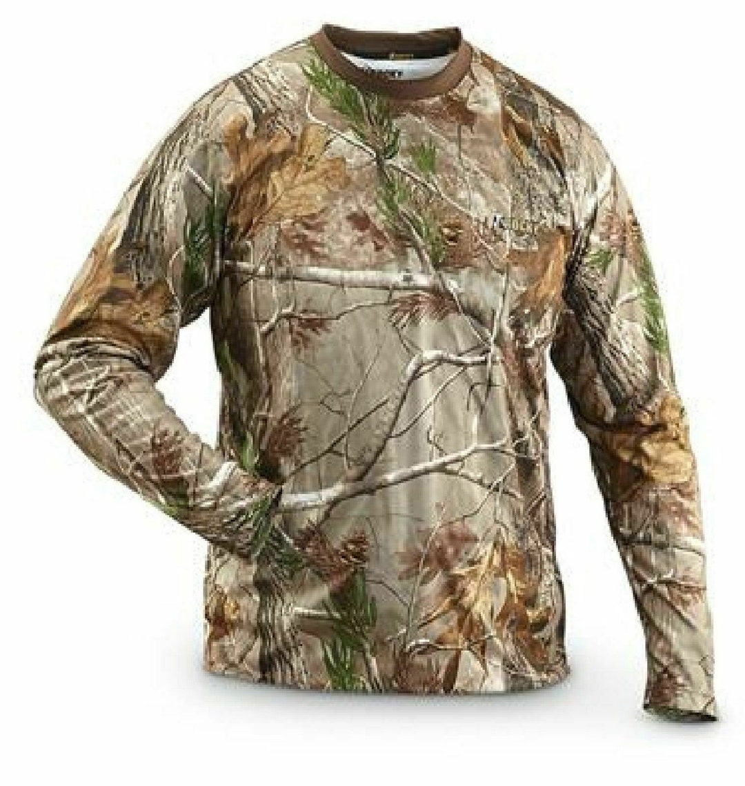 New Mens Real Tree Hunting Fishing Camouflage Jungle Print Long Sleeve ...