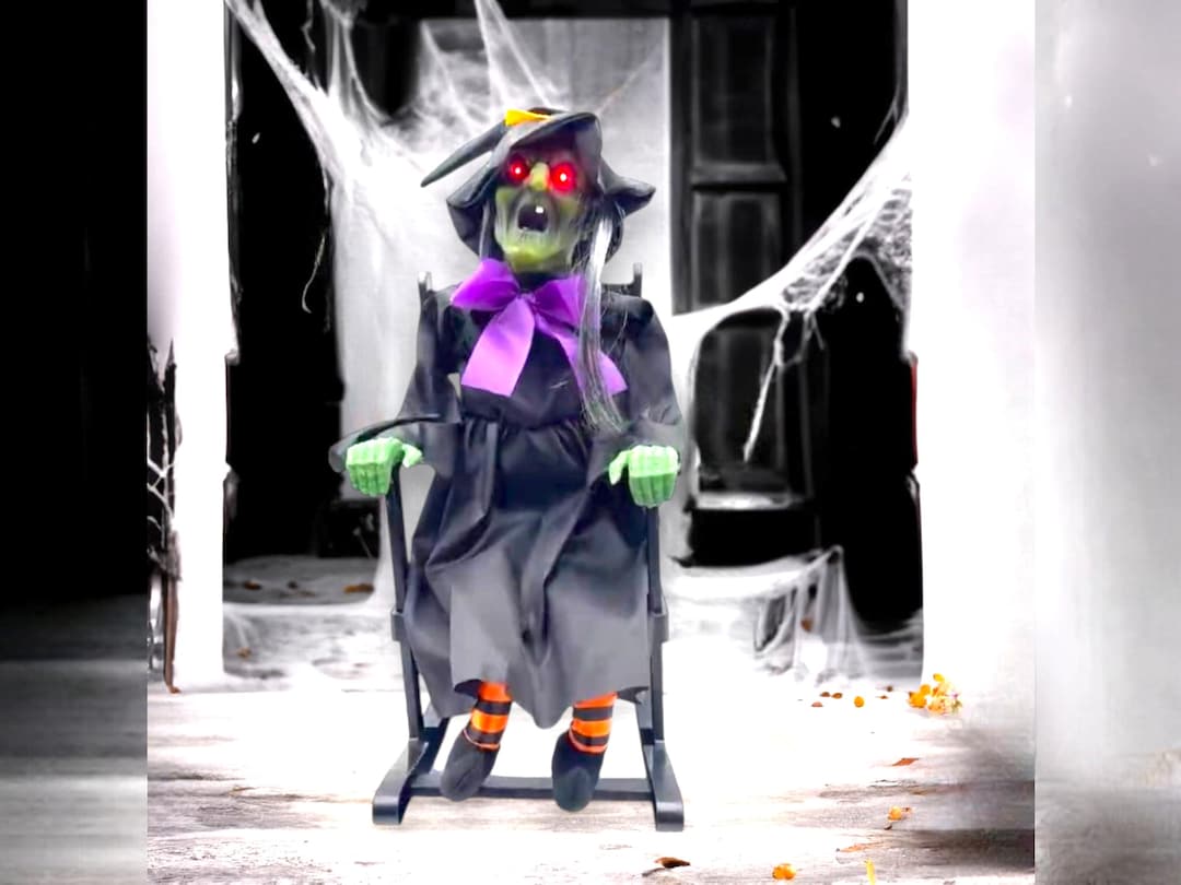 Animated Halloween Witch Decor for Spooky Indoor Displays, Motion ...