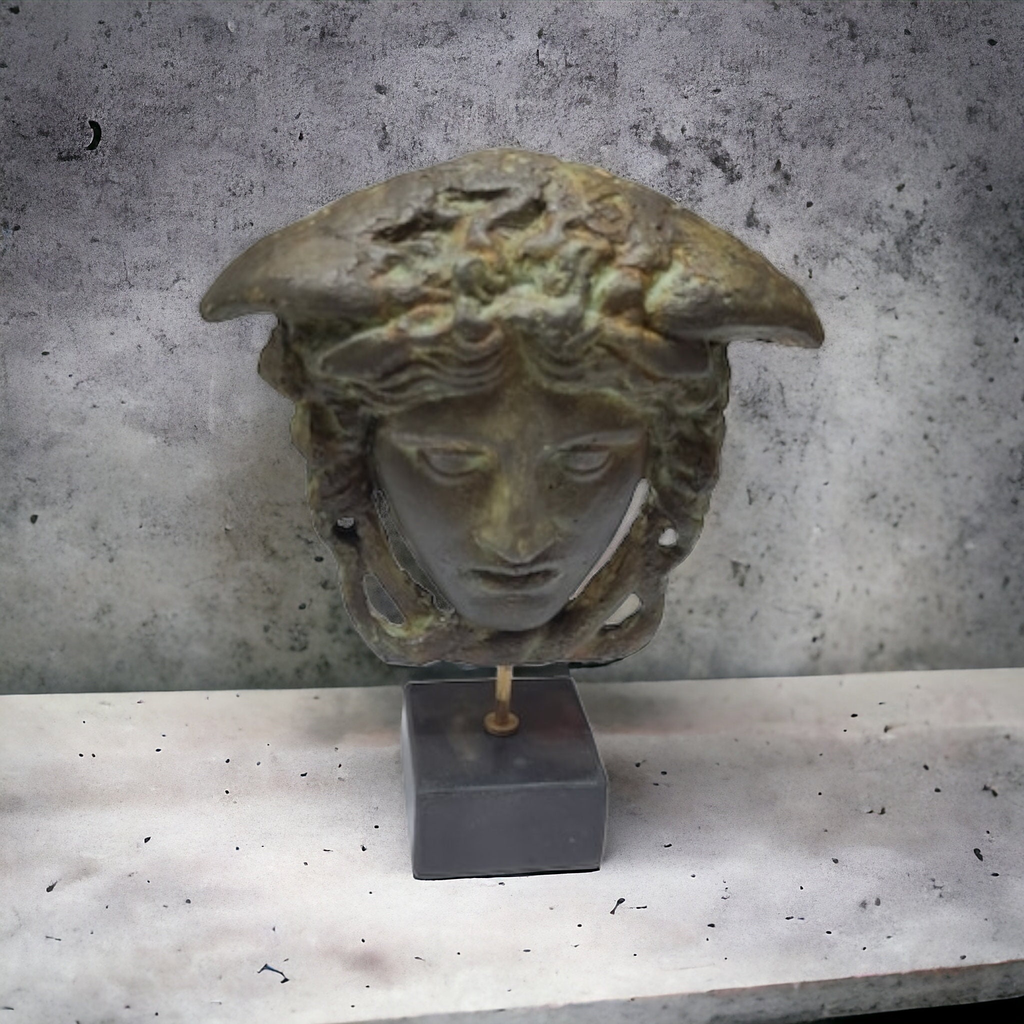 Medusa Head Bust Handcrafted Sculpture With Pedestal Base - Classic ...