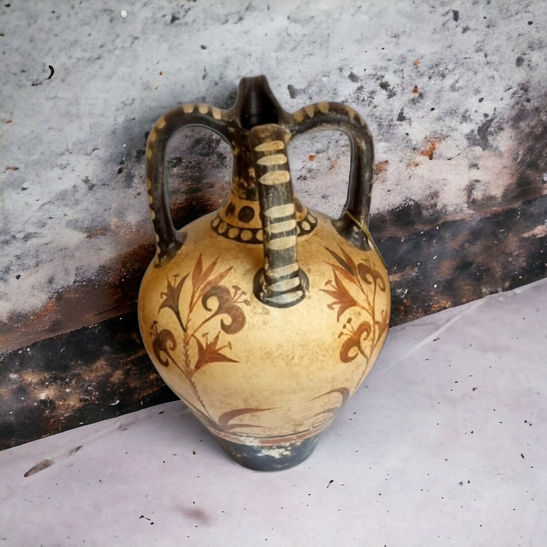 Handcrafted Akrotiri Thera Spring Fresco Replica Artisanal Ceramic Wall ...