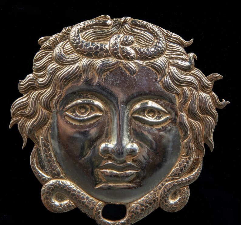 Bronze Gorgon Face Replica - Gorgoneion Greek Art - Protective Symbol ...