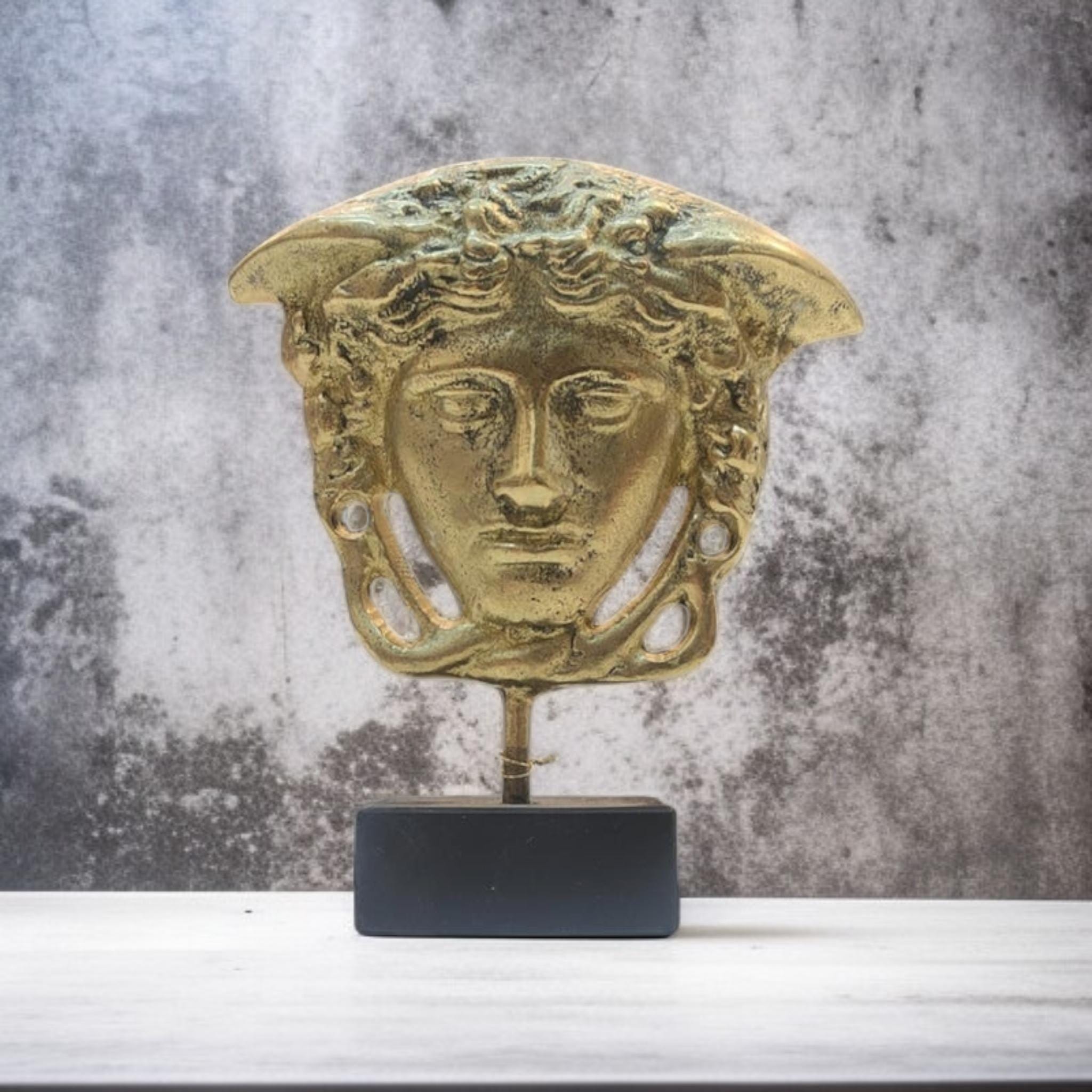 Greek Medusa Bust Statue With Pedestal – Handcrafted Mythology Decor ...