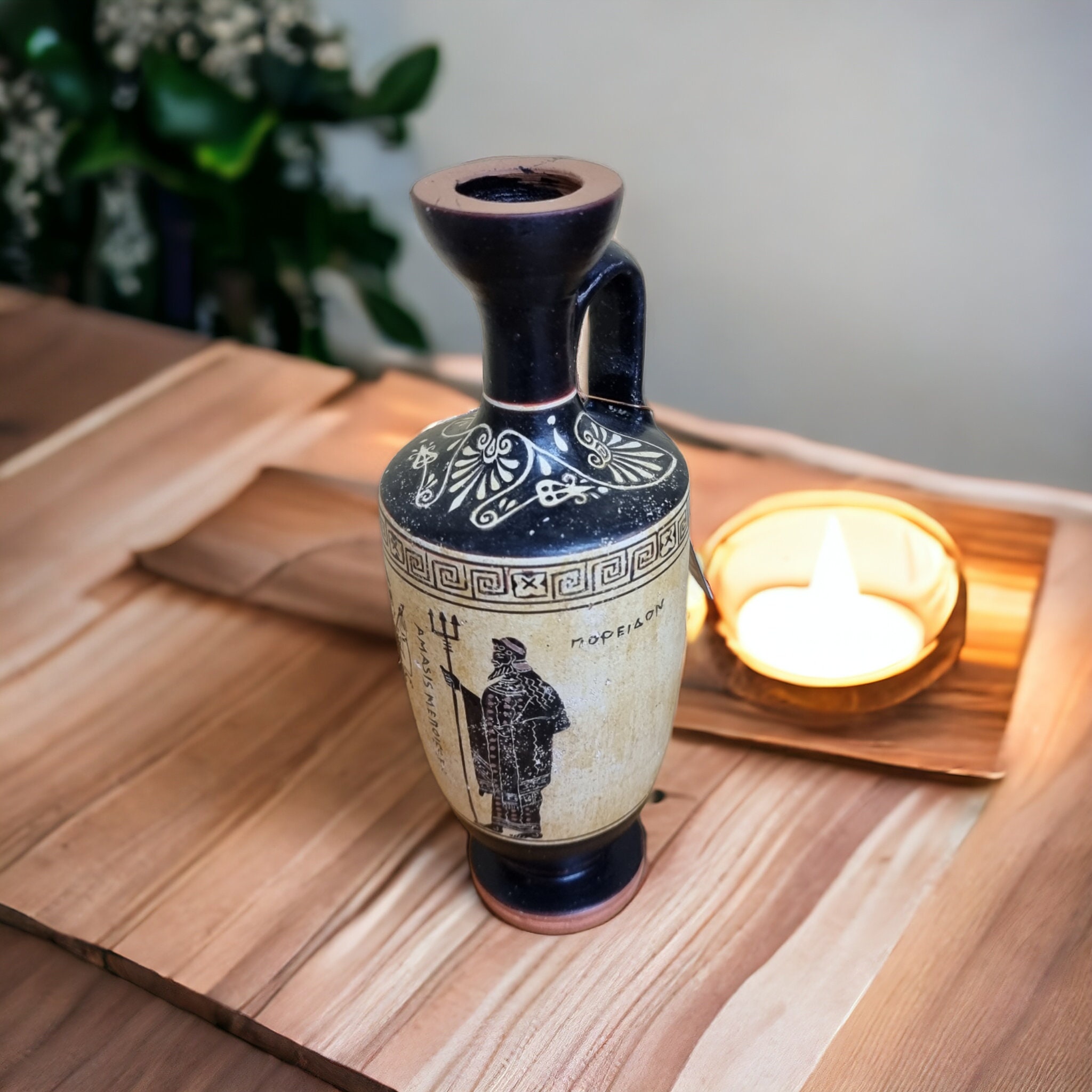 Ancient Greek Athena Lekythos Vase Handcrafted Ceramic Art ...