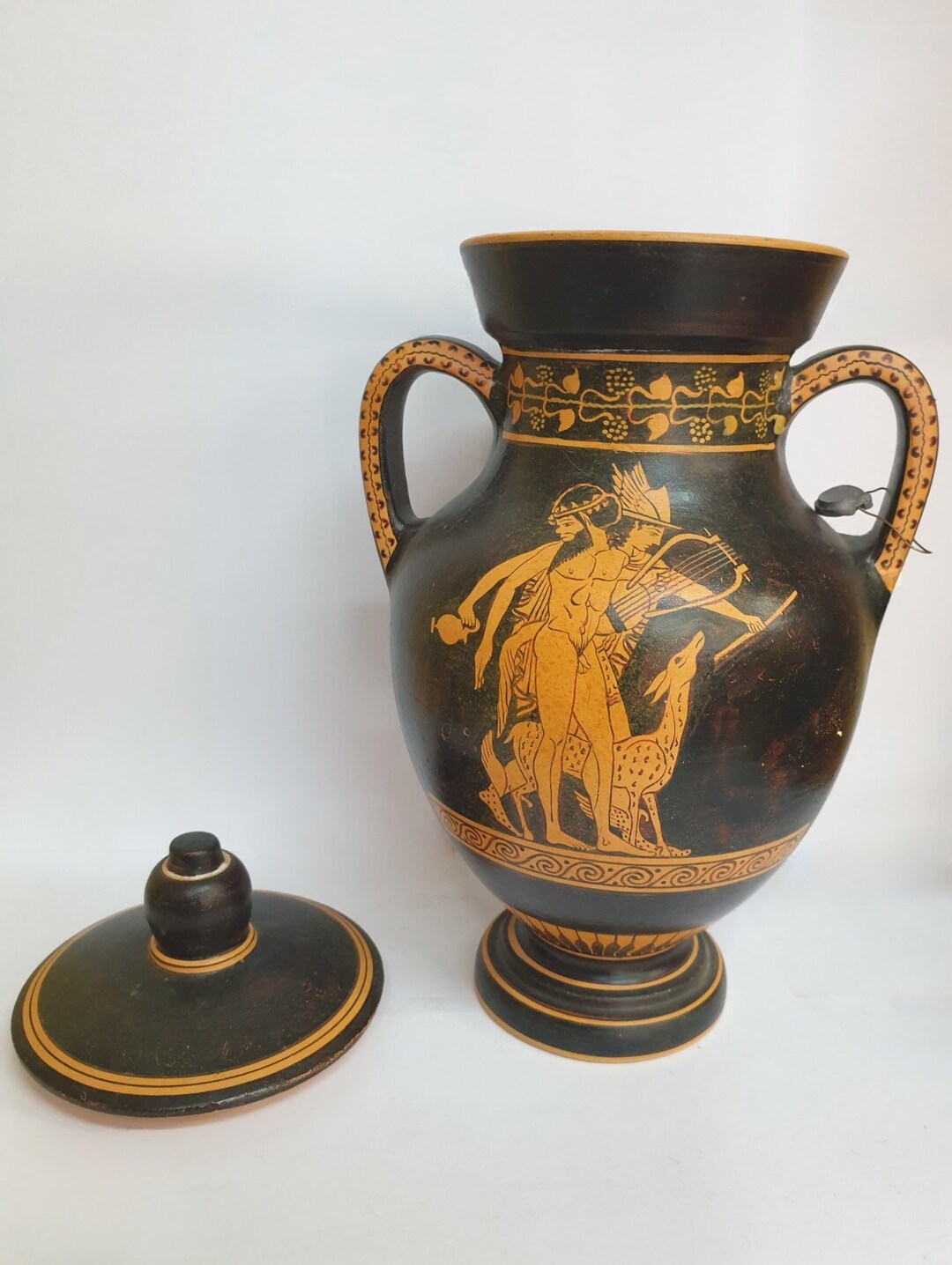 Red-figure Ceramic Vase Satyr & Cephalus Amphora Ancient Greek Pottery ...
