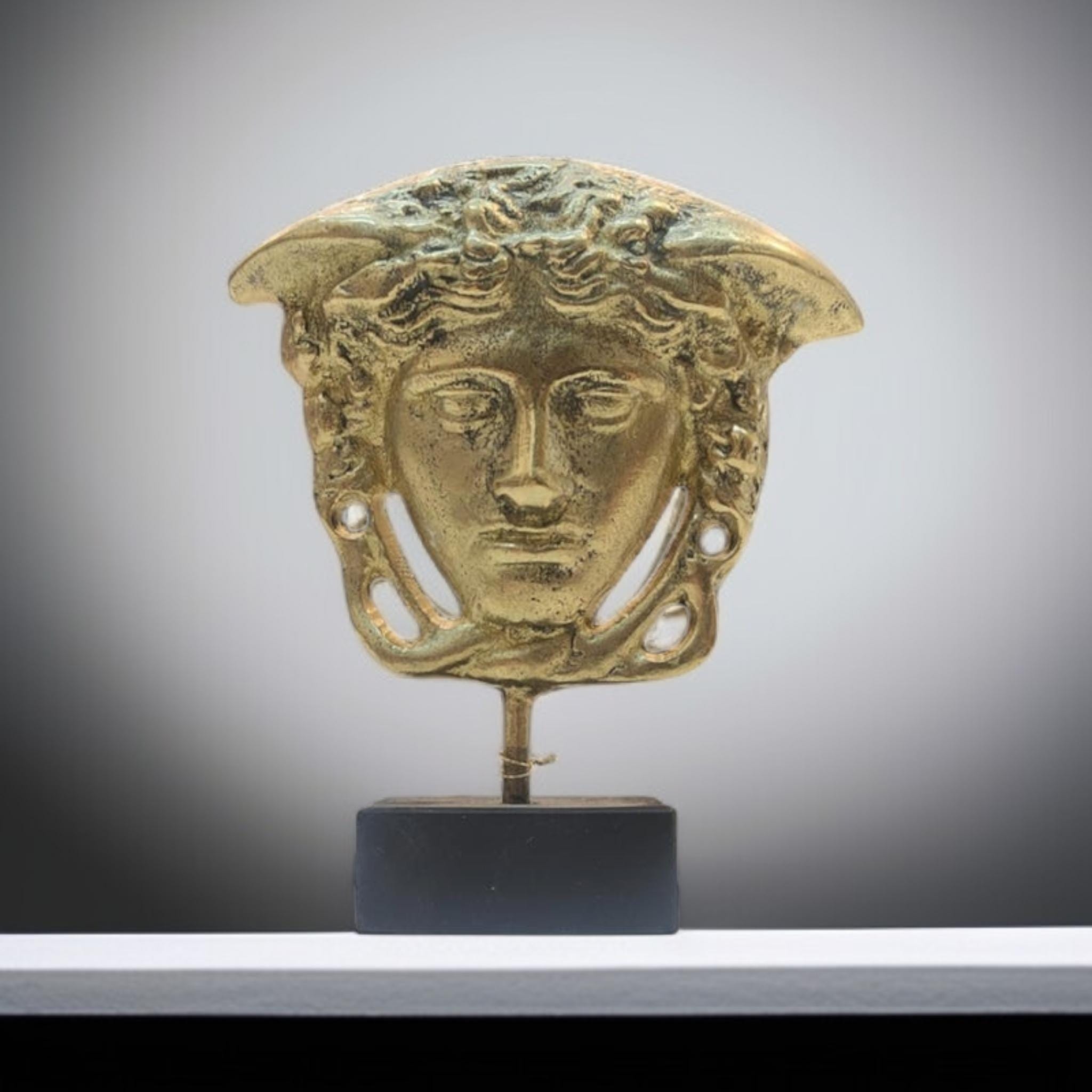 Greek Medusa Bust Statue With Pedestal – Handcrafted Mythology Decor ...