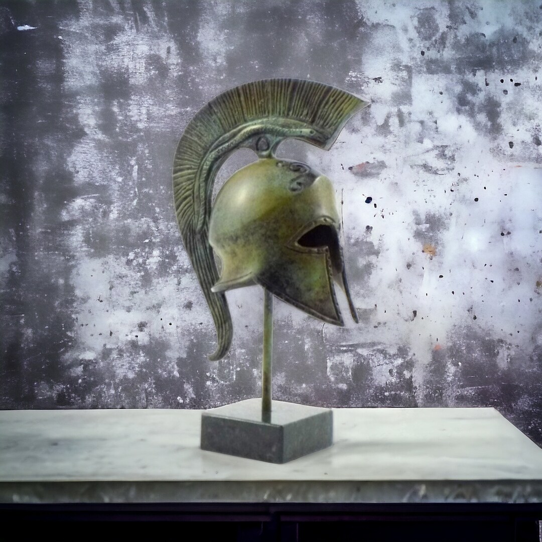 Bronze Warrior's Helmet: Handmade Bronze Athenian Helmet With Serpent ...
