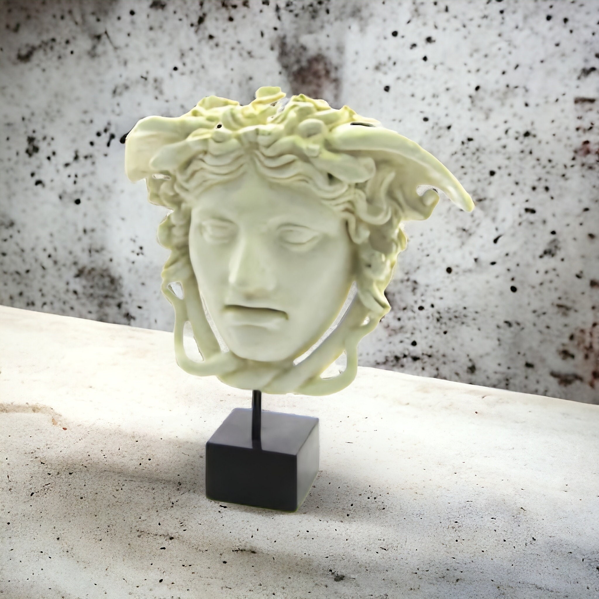 Medusa Head Bust Handcrafted Sculpture With Pedestal Base - Classic ...