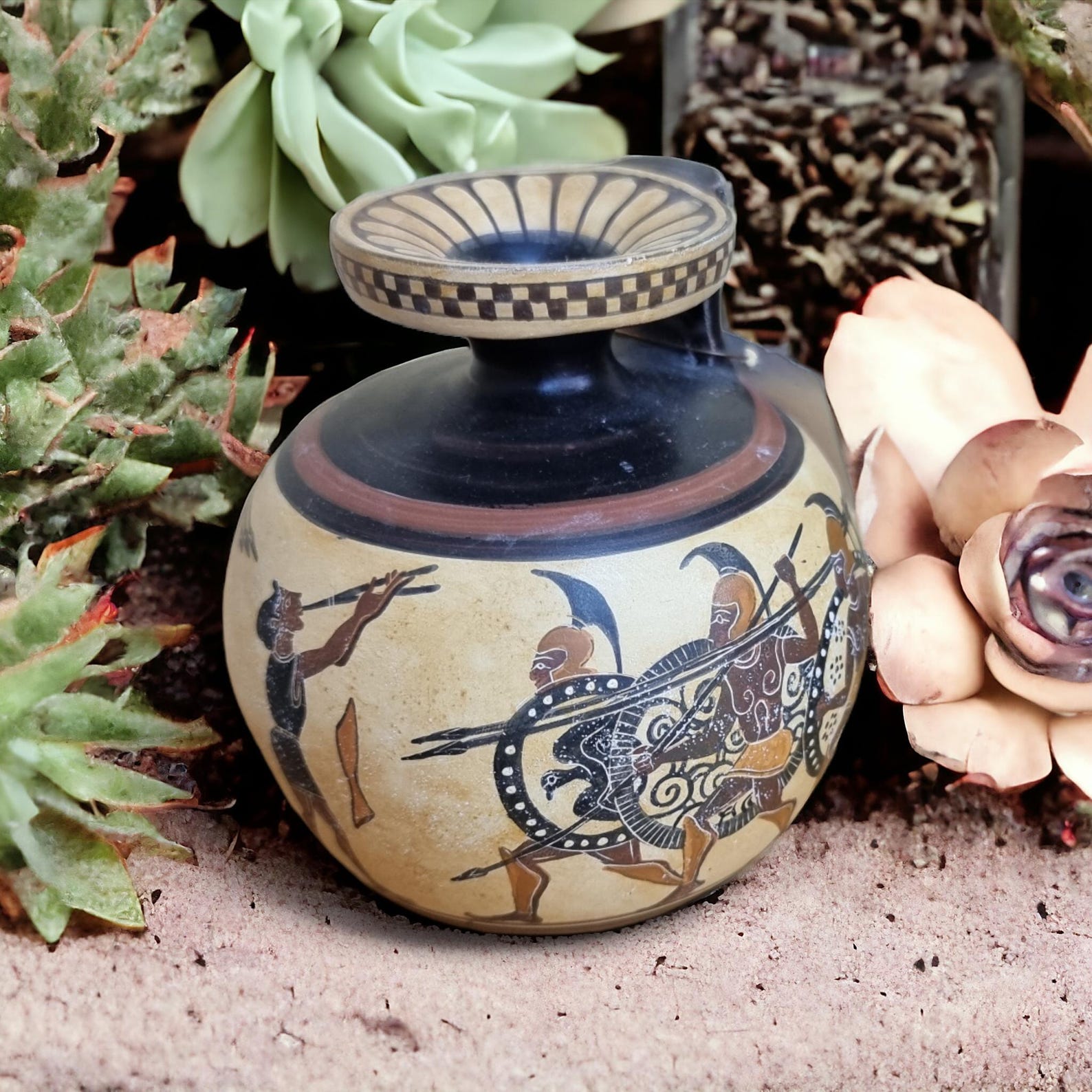 Handcrafted Greek Black-figure Vase - Ancient Greek Pottery Replica ...