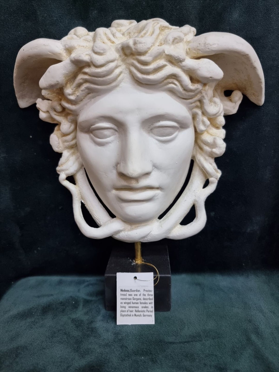 Medusa Head Bust Handcrafted Sculpture With Pedestal Base - Classic ...