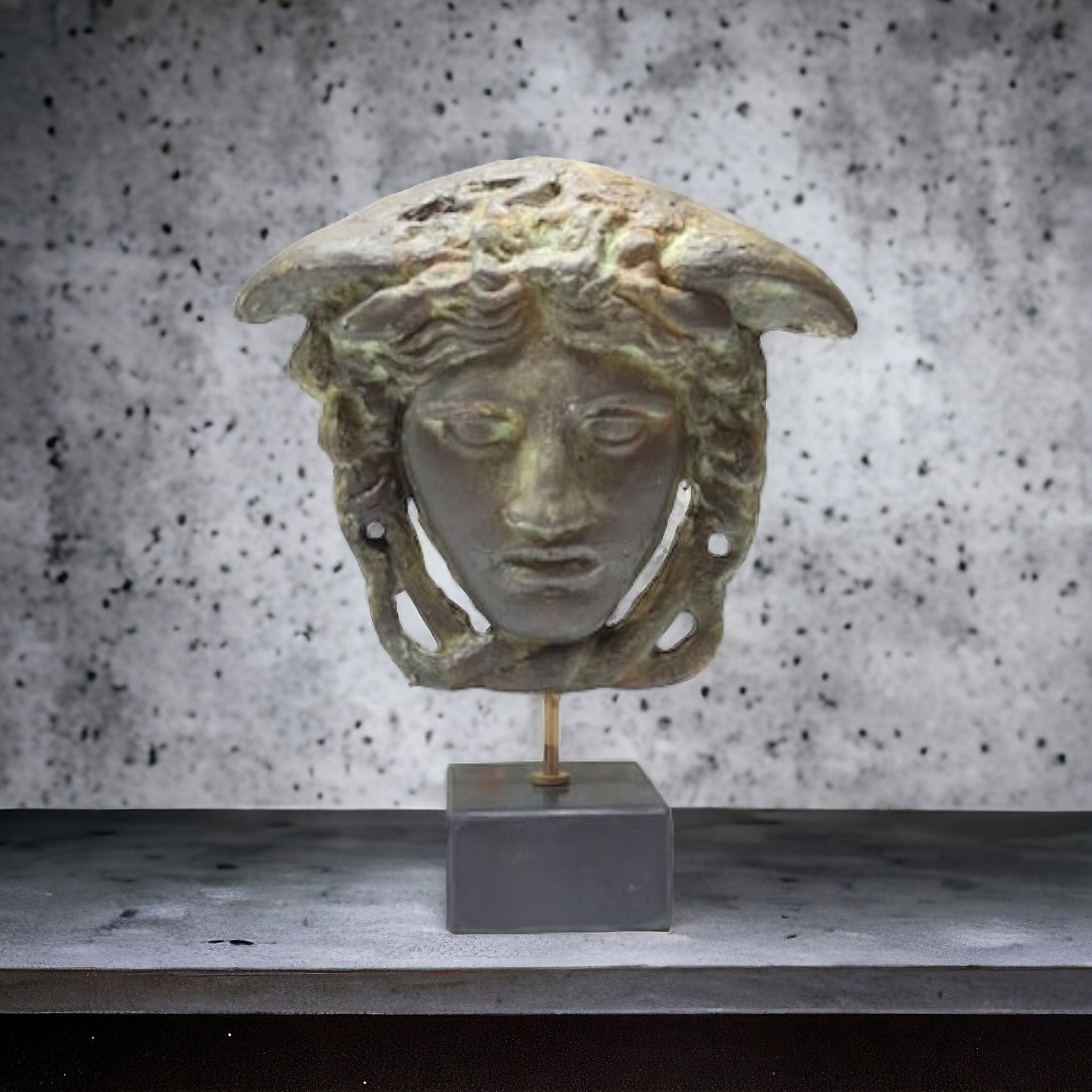 Medusa Head Bust Handcrafted Sculpture With Pedestal Base - Classic ...
