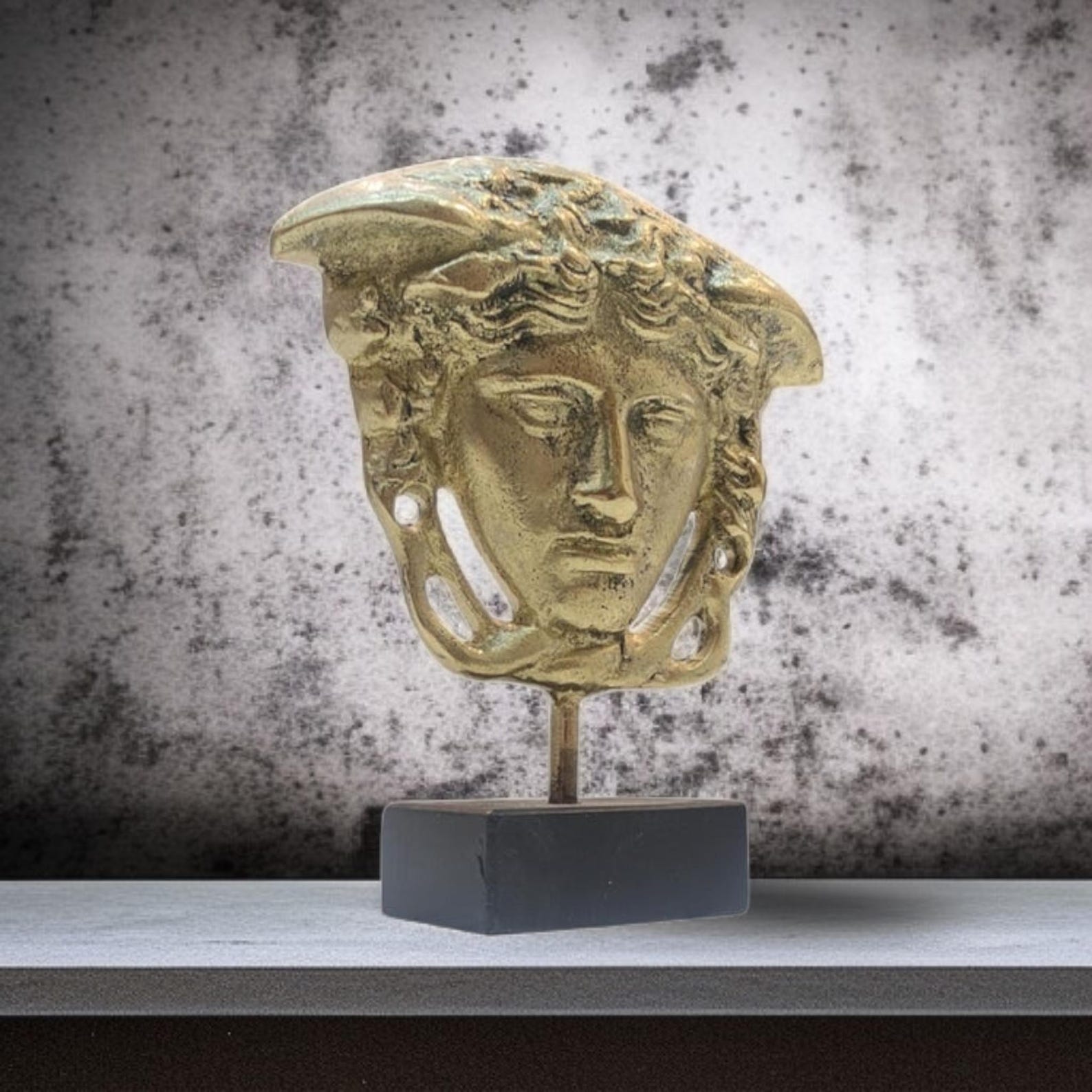 Greek Medusa Bust Statue With Pedestal – Handcrafted Mythology Decor ...