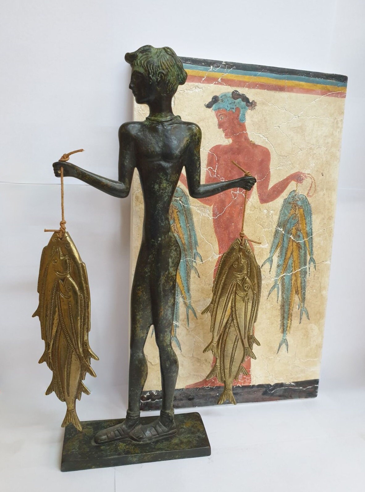 Minoan Fisherman Bronze Sculpture Santorini Thera Fresco 16th Century ...