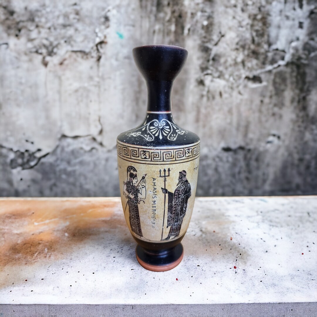 Ancient Greek Athena Lekythos Vase Handcrafted Ceramic Art ...