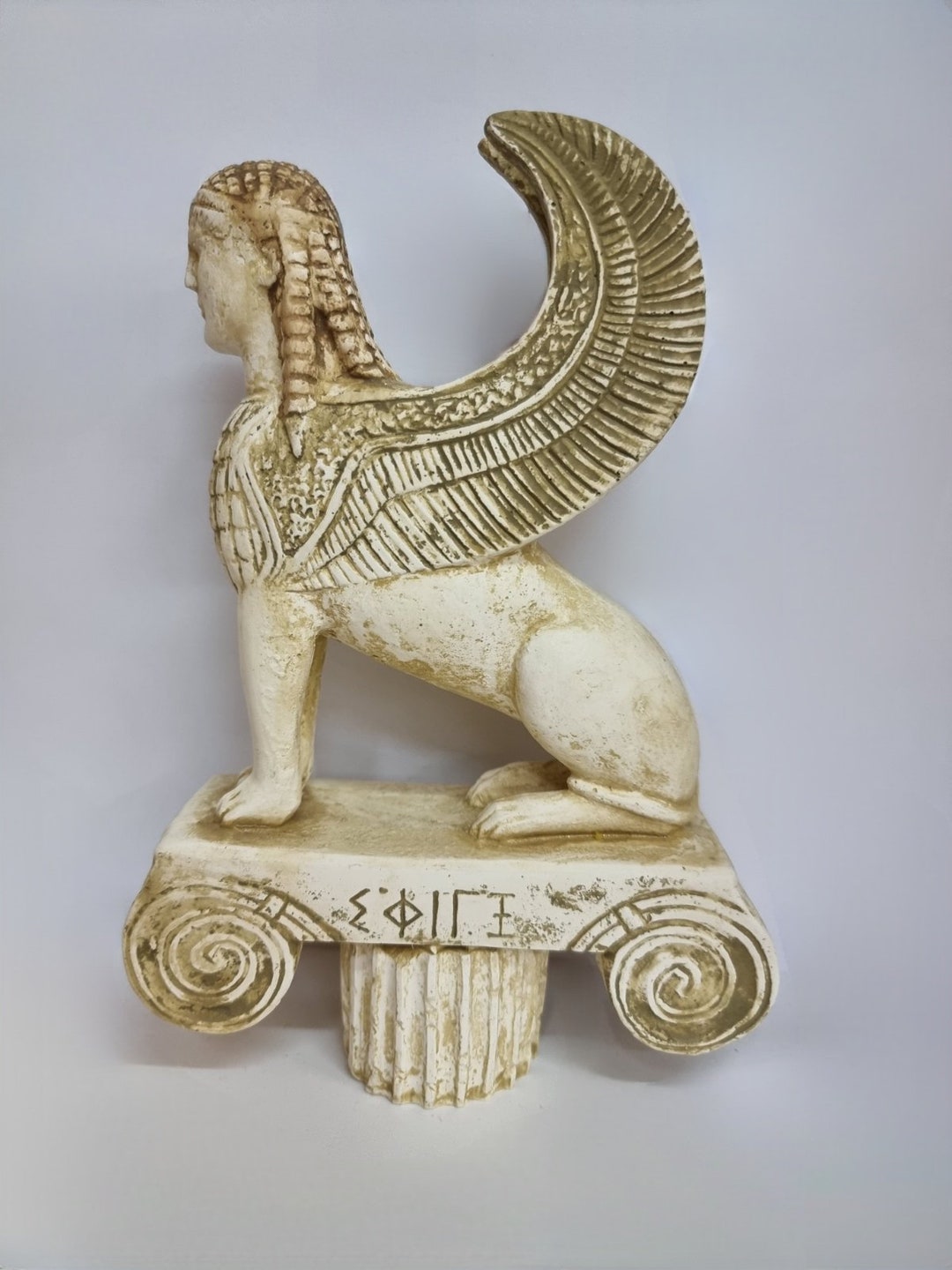 Ceramic Sphinx Statue - Ancient Greek Mythical Creature, Handcrafted ...