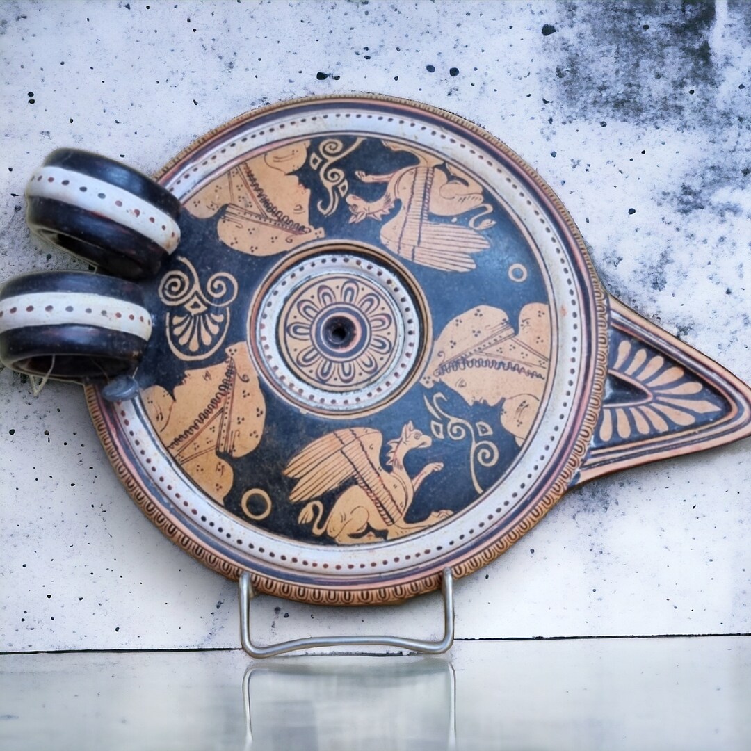 Authentic Red-figured Attic Lamp Reproduction - Ancient Greek 480 BC ...