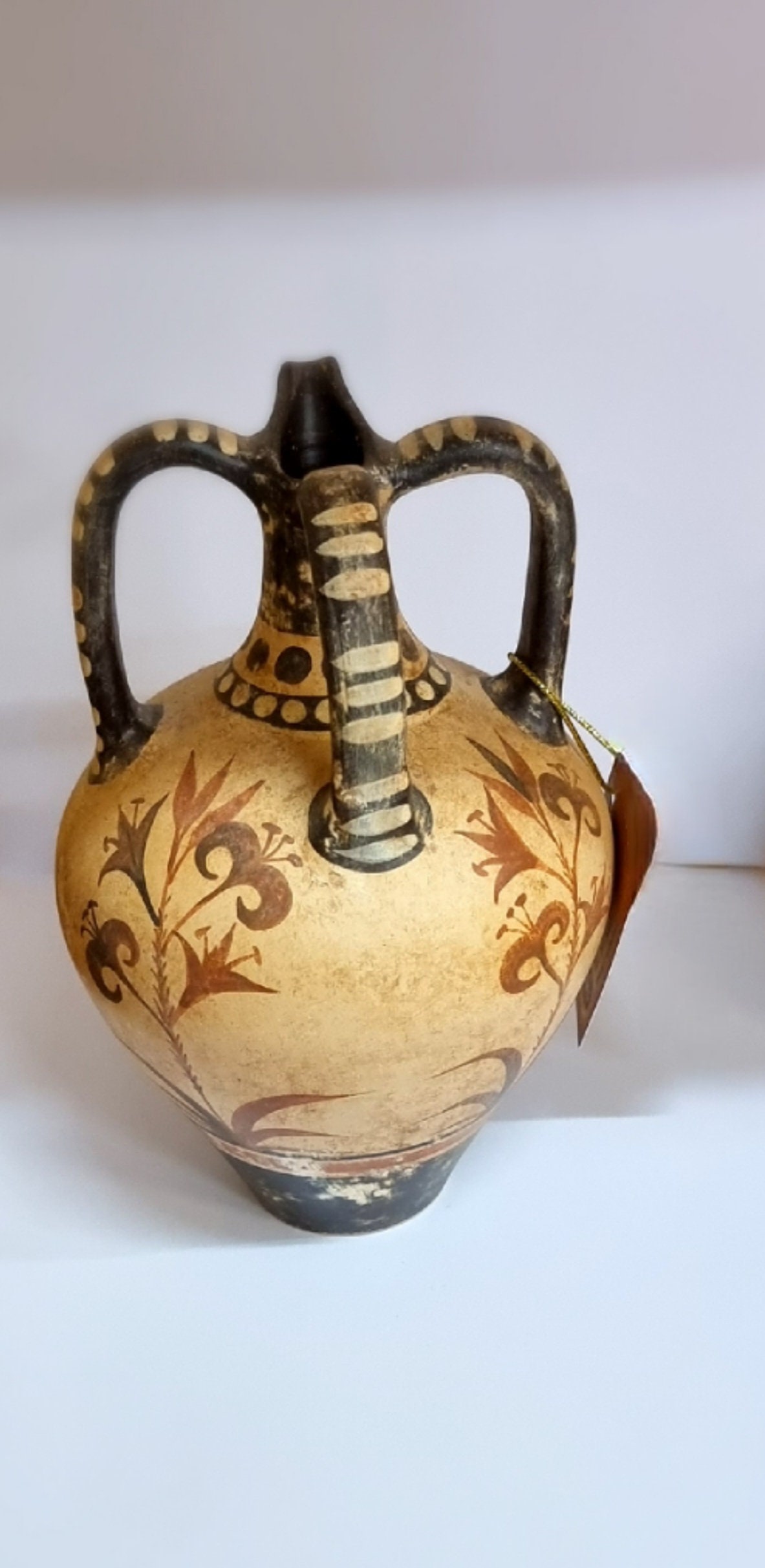 Handcrafted Akrotiri Thera Spring Fresco Replica Artisanal Ceramic Wall ...