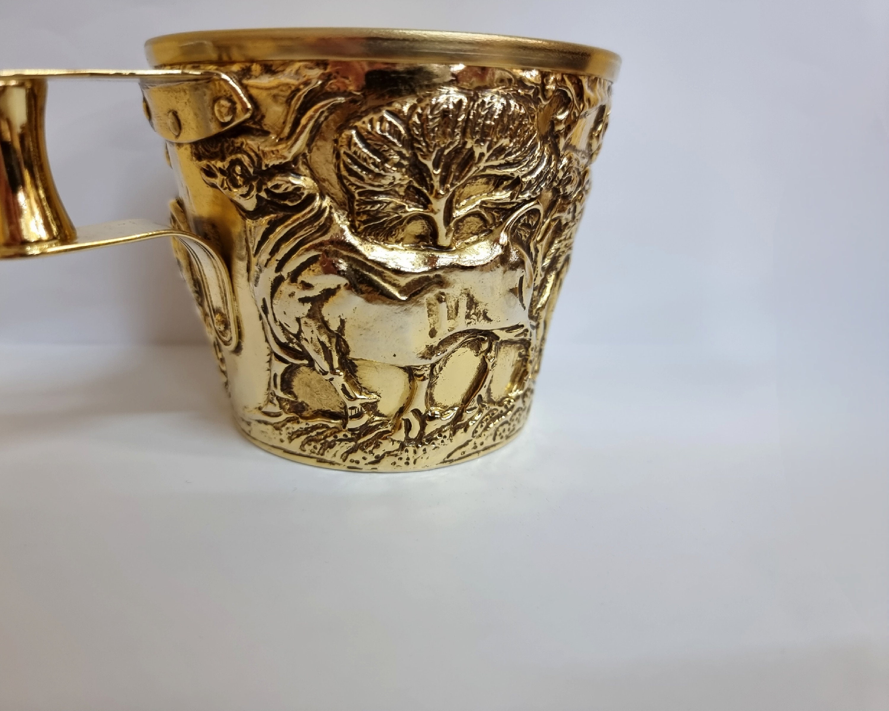24K Gold-plated Minoan-mycenaean Cup - Large Copper Goblet, Luxurious ...