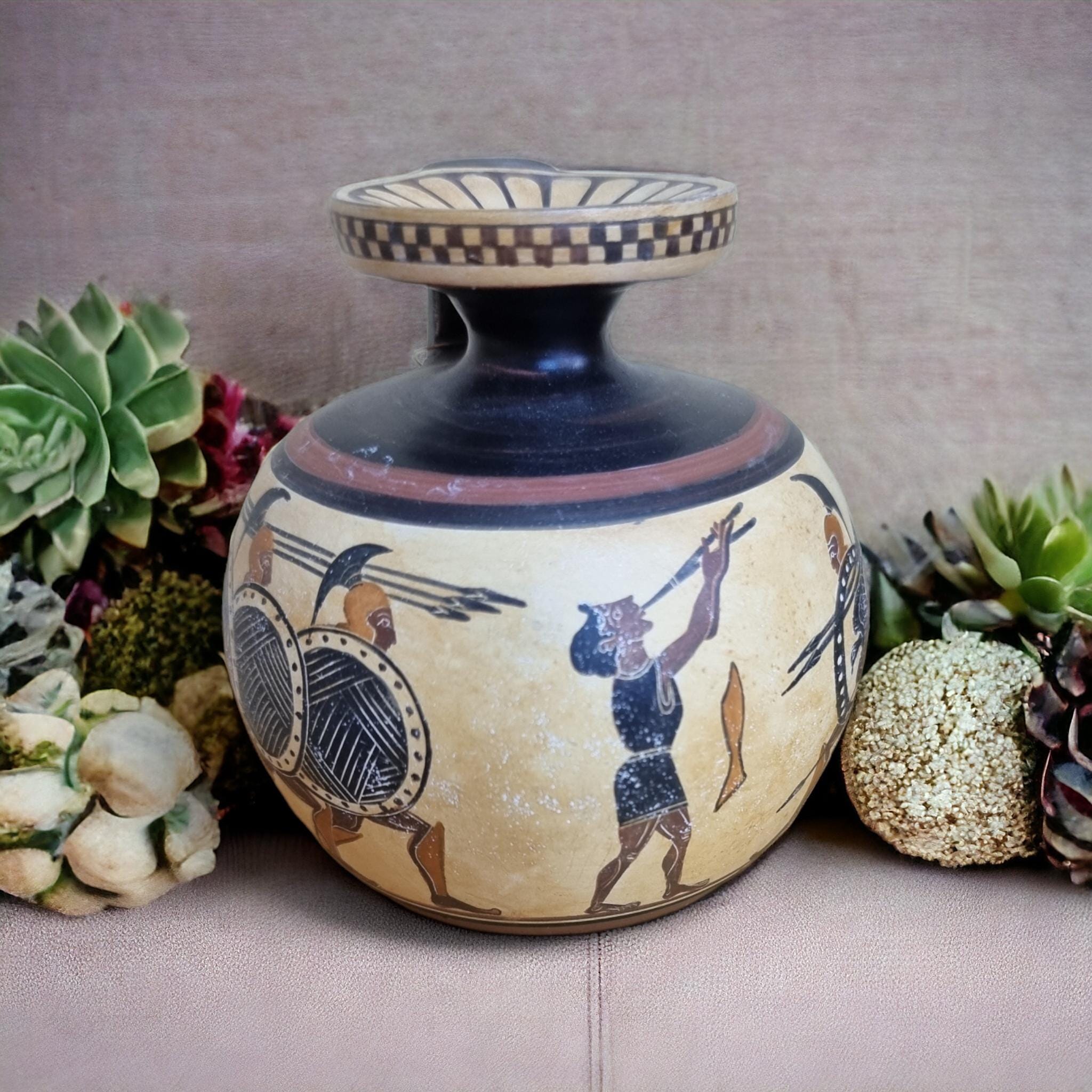Handcrafted Greek Black-figure Vase - Ancient Greek Pottery Replica ...