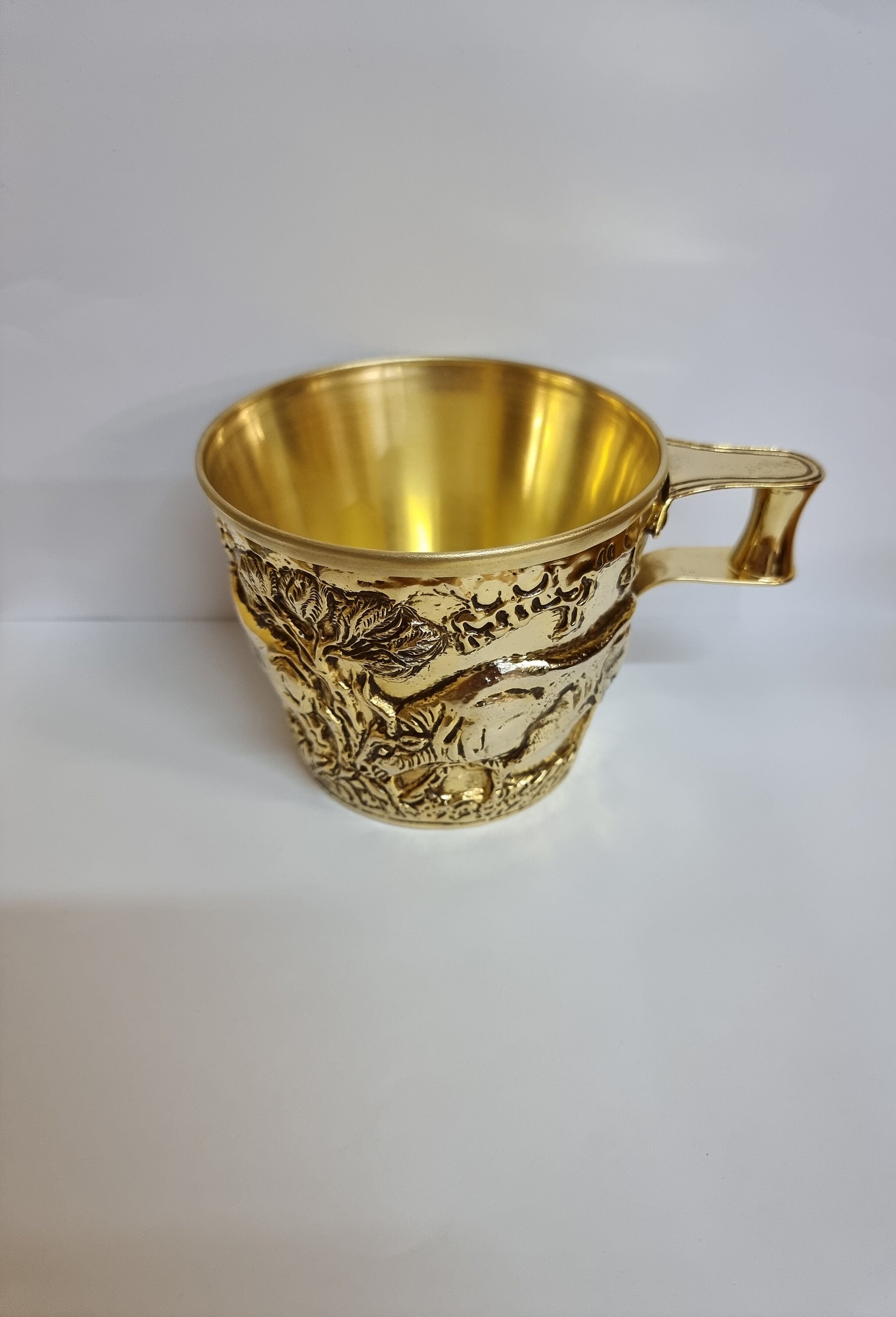 24K Gold-plated Minoan-mycenaean Cup Large Copper Goblet, Luxurious ...
