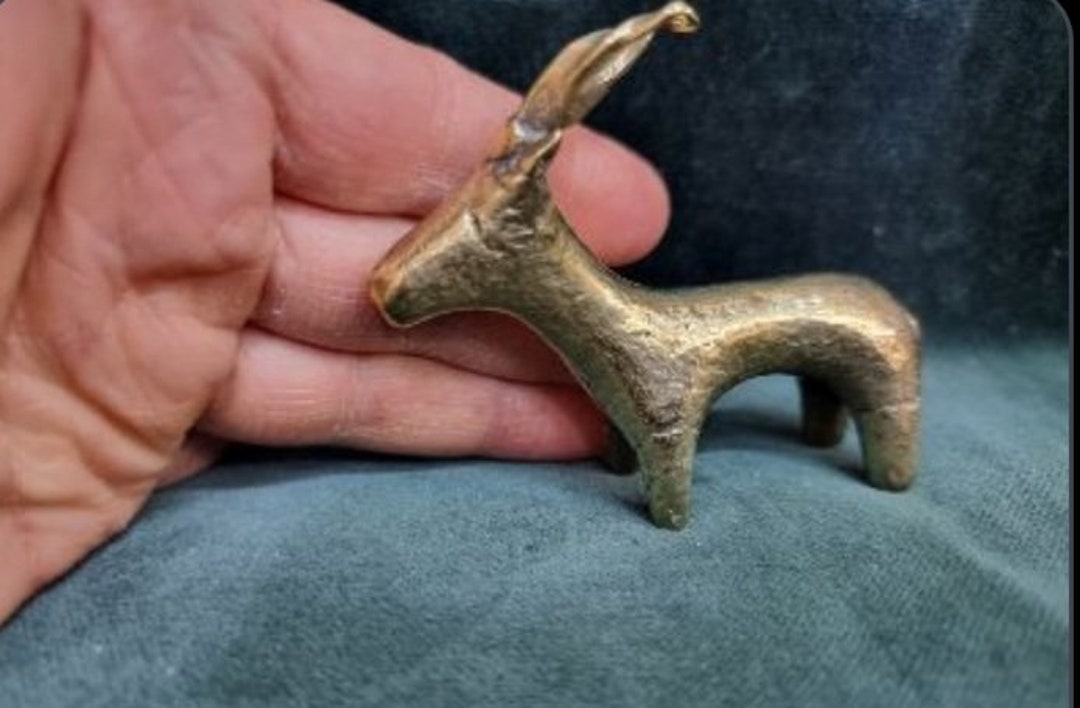 Santorini Golden Ibex Sculpture - Handcrafted Bronze Greek Gold Goat ...