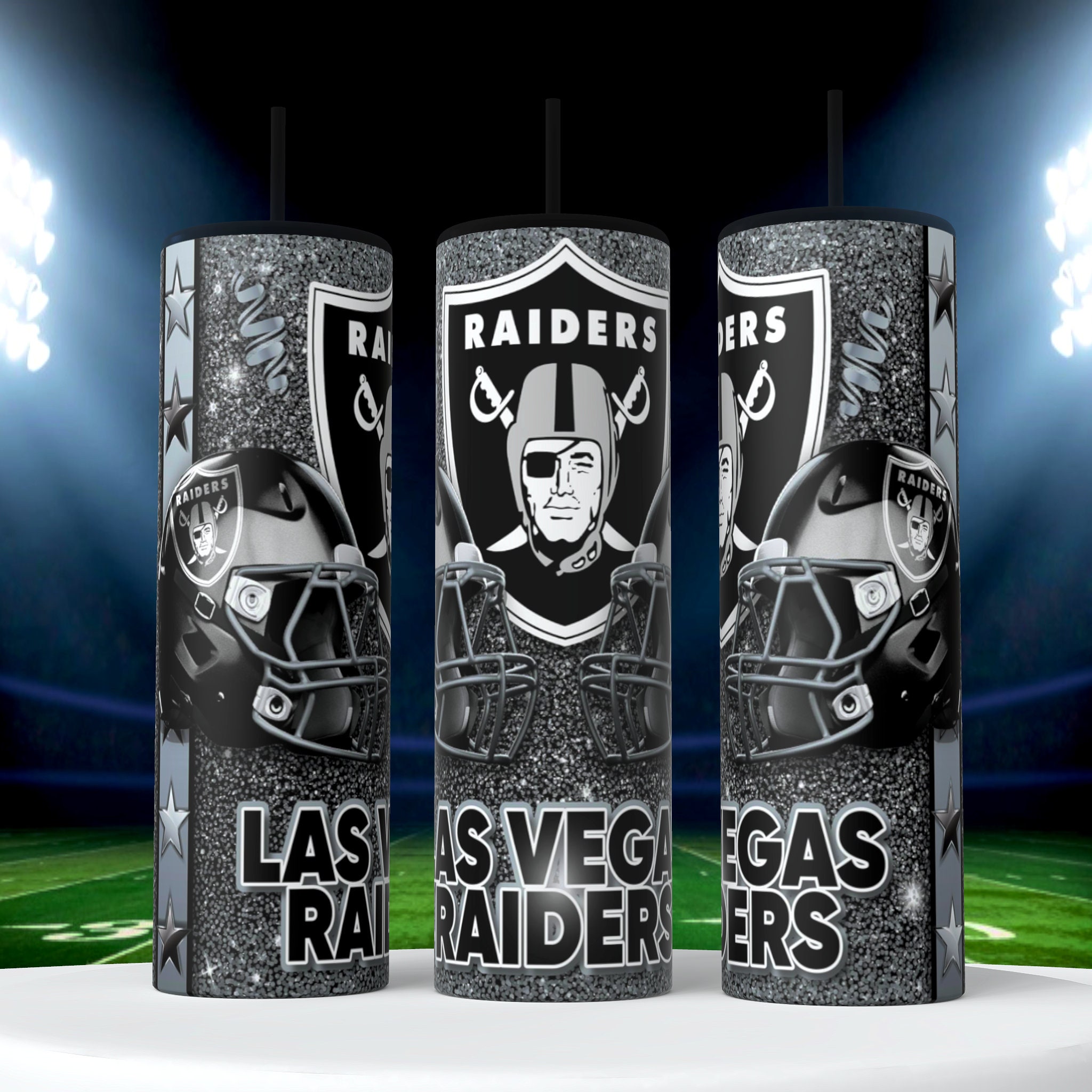 20oz Las Vegas Raiders Skinny Tumbler, Travel Cup, NFL, Tumbler ...
