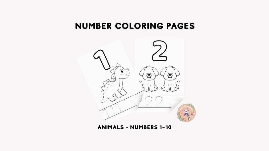 Number Coloring Pages With Animals – Numbers 1–10 Printable Worksheets ...