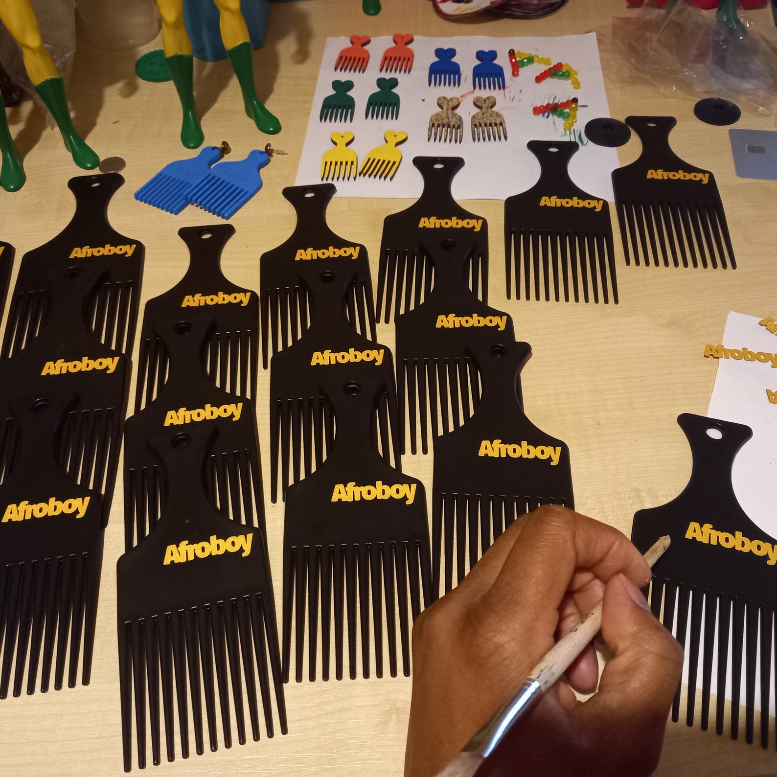 Afroboy Black Afro-comb With Logo; for Styling and Detangling - Etsy