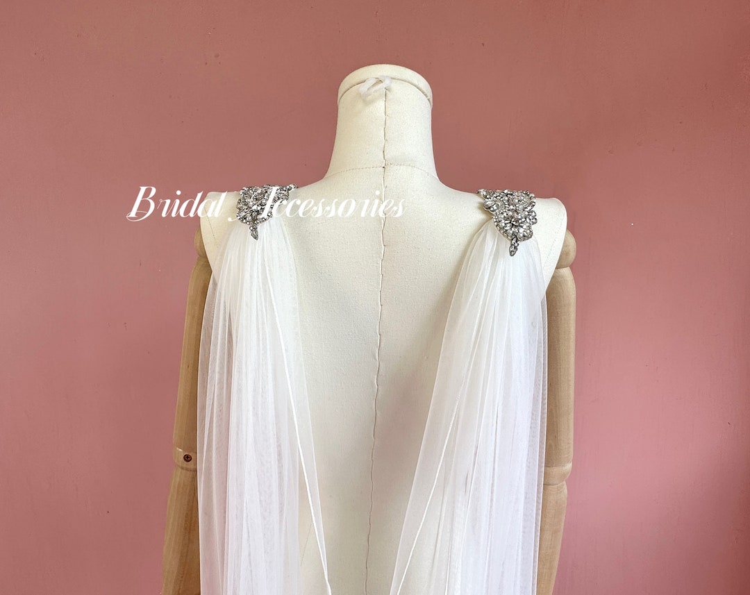 Glitter Wedding Cape,rhinestone Bridal Cloak Shawl,women Wedding Dress ...