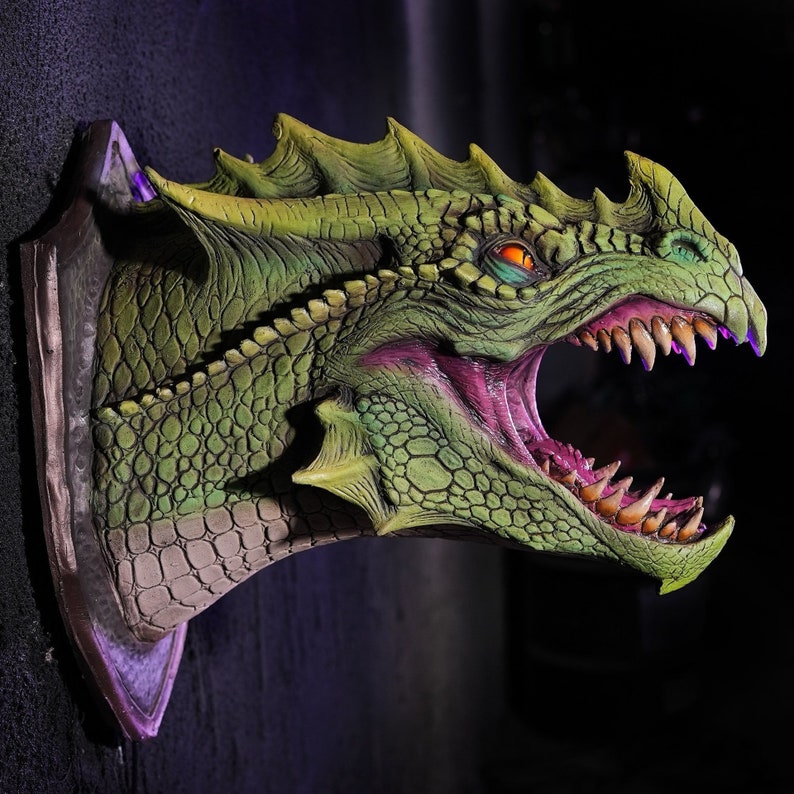 3D BIG LED Realistic Dragon Head Wall Mount Hanging Dragon - Etsy Ireland