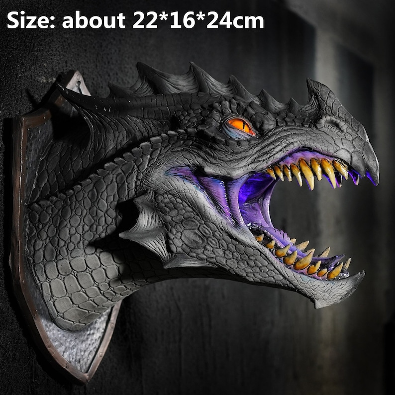 3D BIG LED Realistic Dragon Head Wall Mount Hanging Dragon - Etsy Ireland