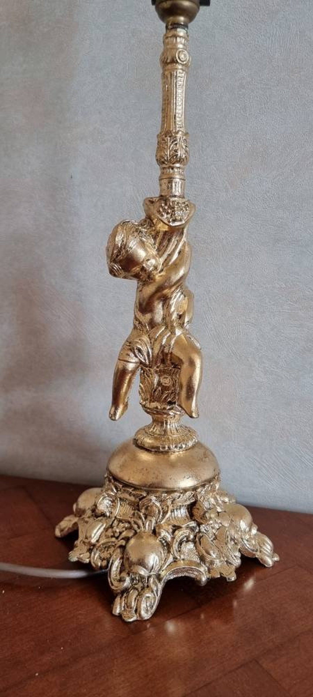 Increadible Brass Cherub Accent Lamp With Gold Leaf Finish - Etsy