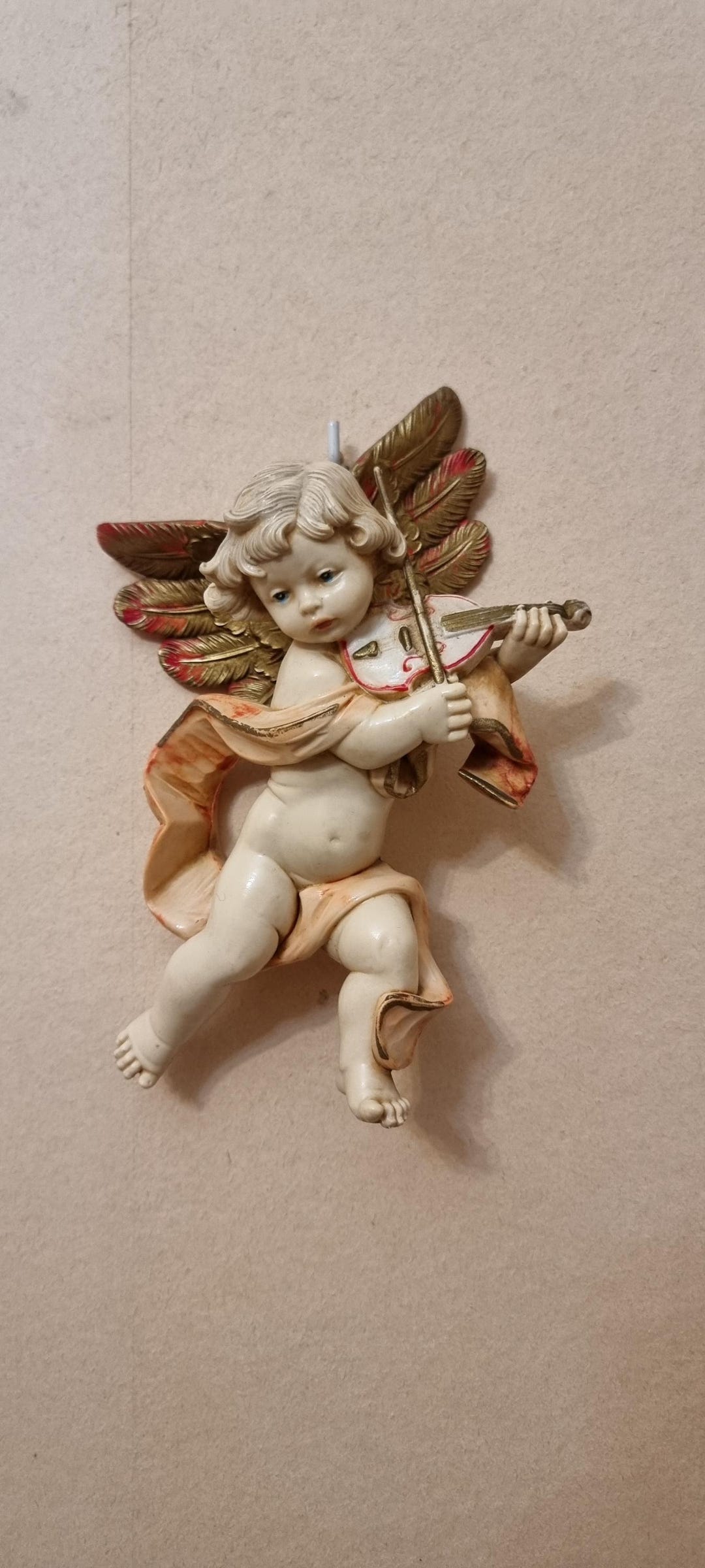 Defective Depose Italy 566 Simonetti Cherub W/violin Made From Polymer ...