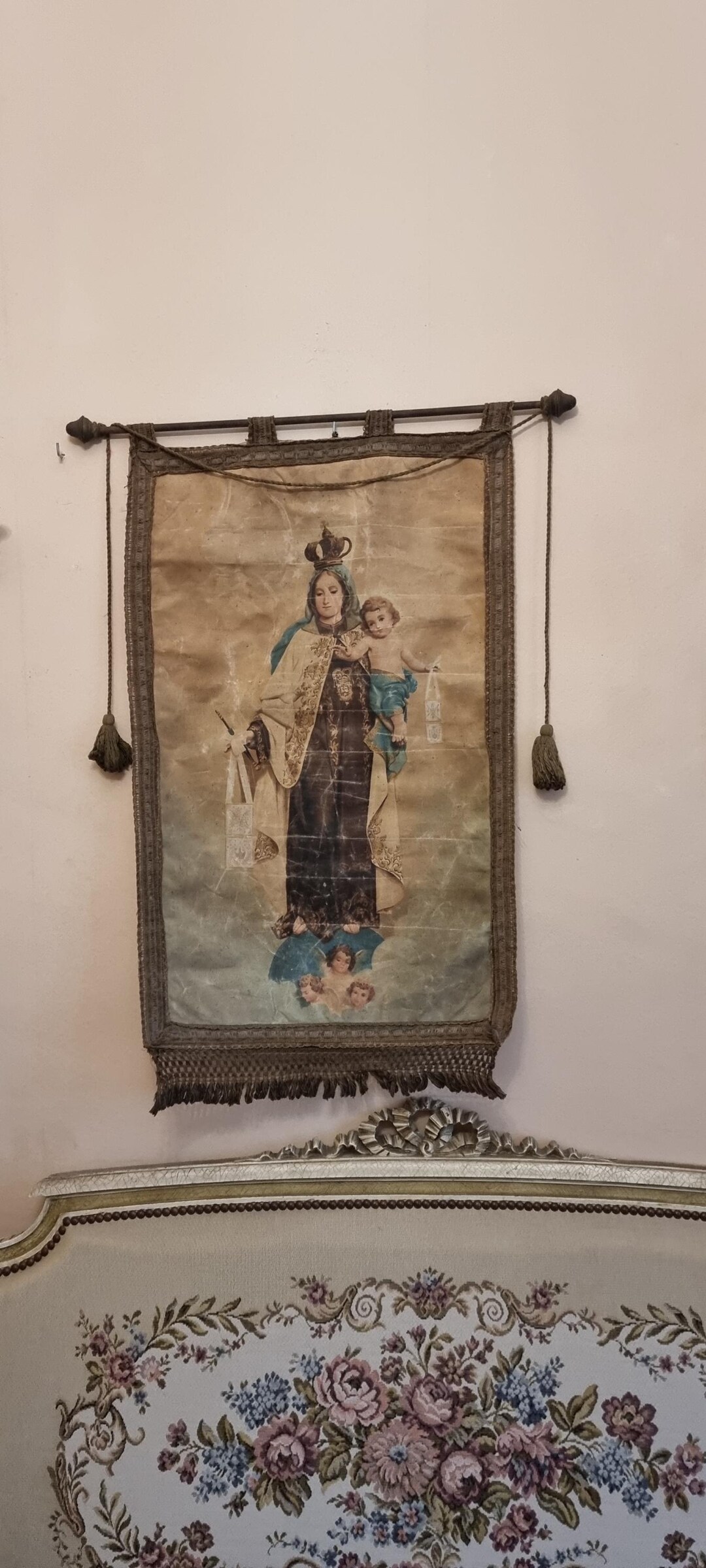 Catholic Procession Flag With the Representation of the Virgin Mary ...