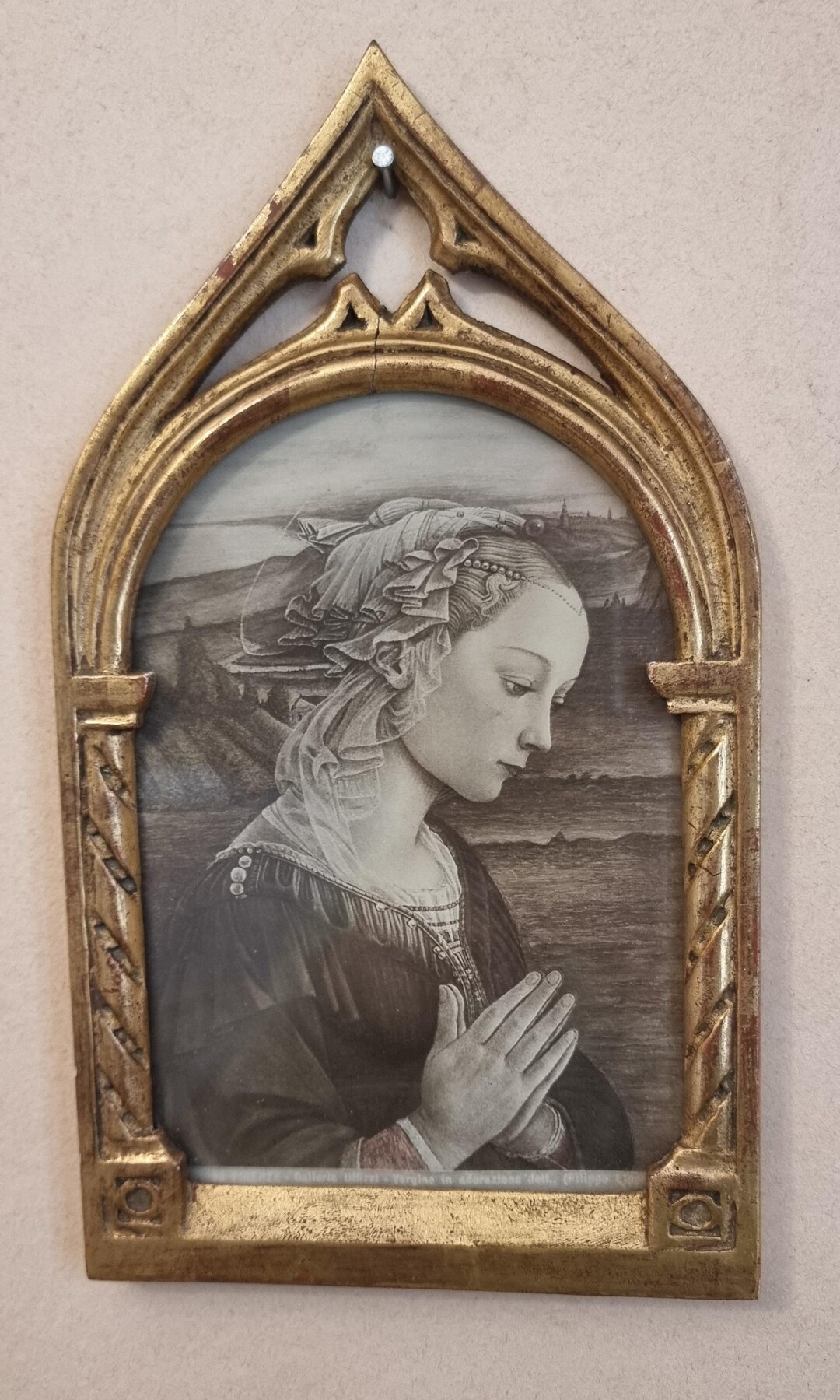 Stunning Religious Lithograph Print as I Believe Framed Into Italian ...