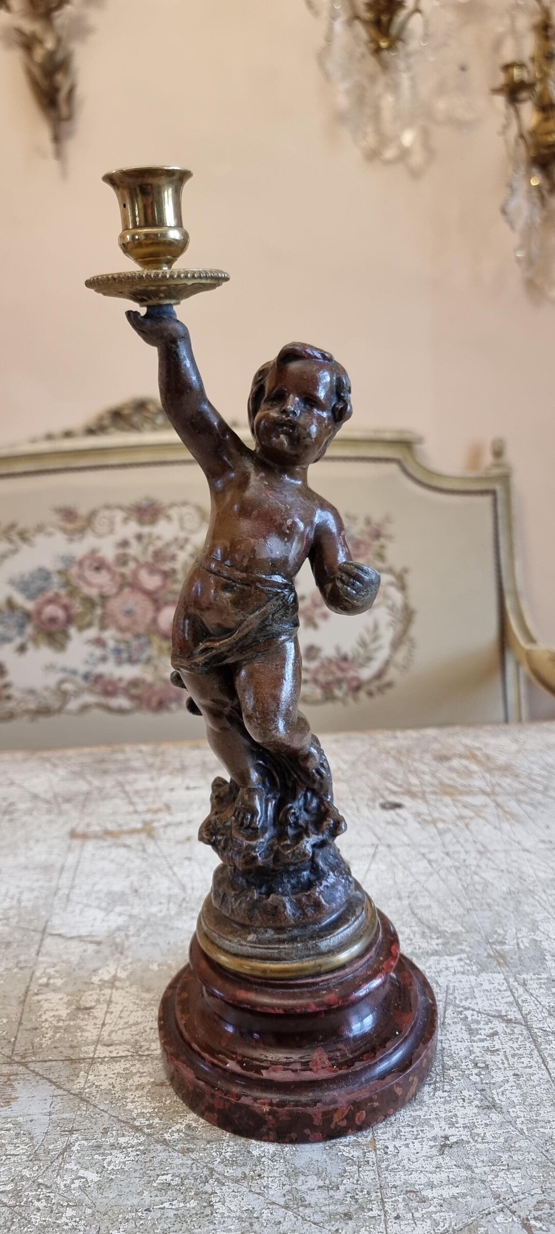 Spelter Statuette on Wooden Base, Entitled Recreation, Representation ...