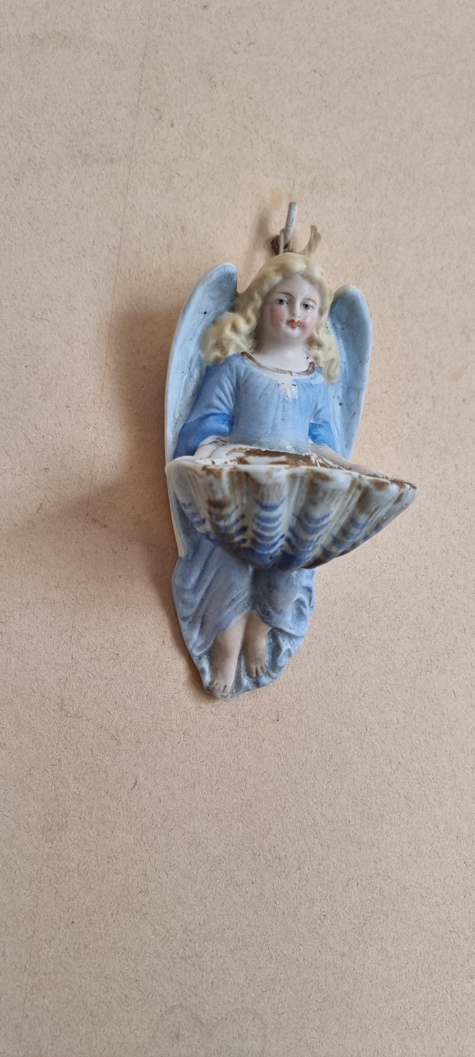 Holy Water Font Vessel Angel Bisque Handpaited. - Etsy