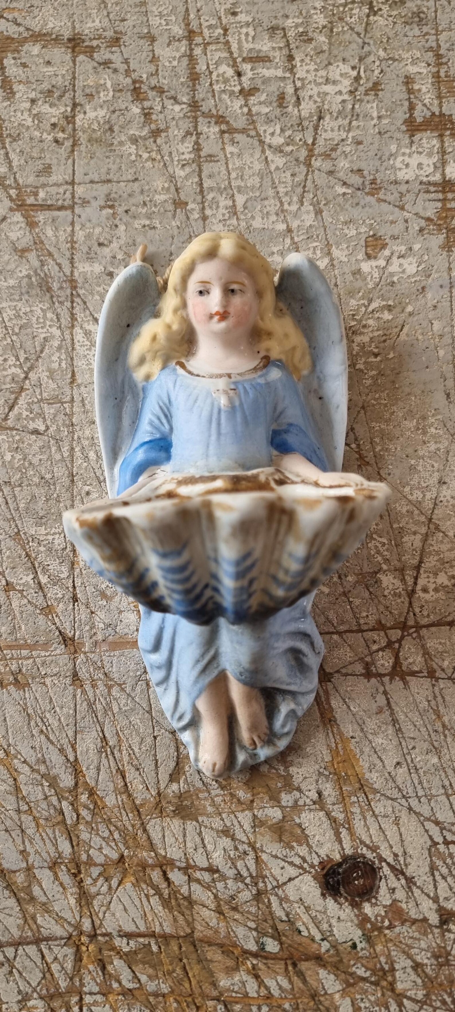 Holy Water Font Vessel Angel Bisque Handpaited. - Etsy
